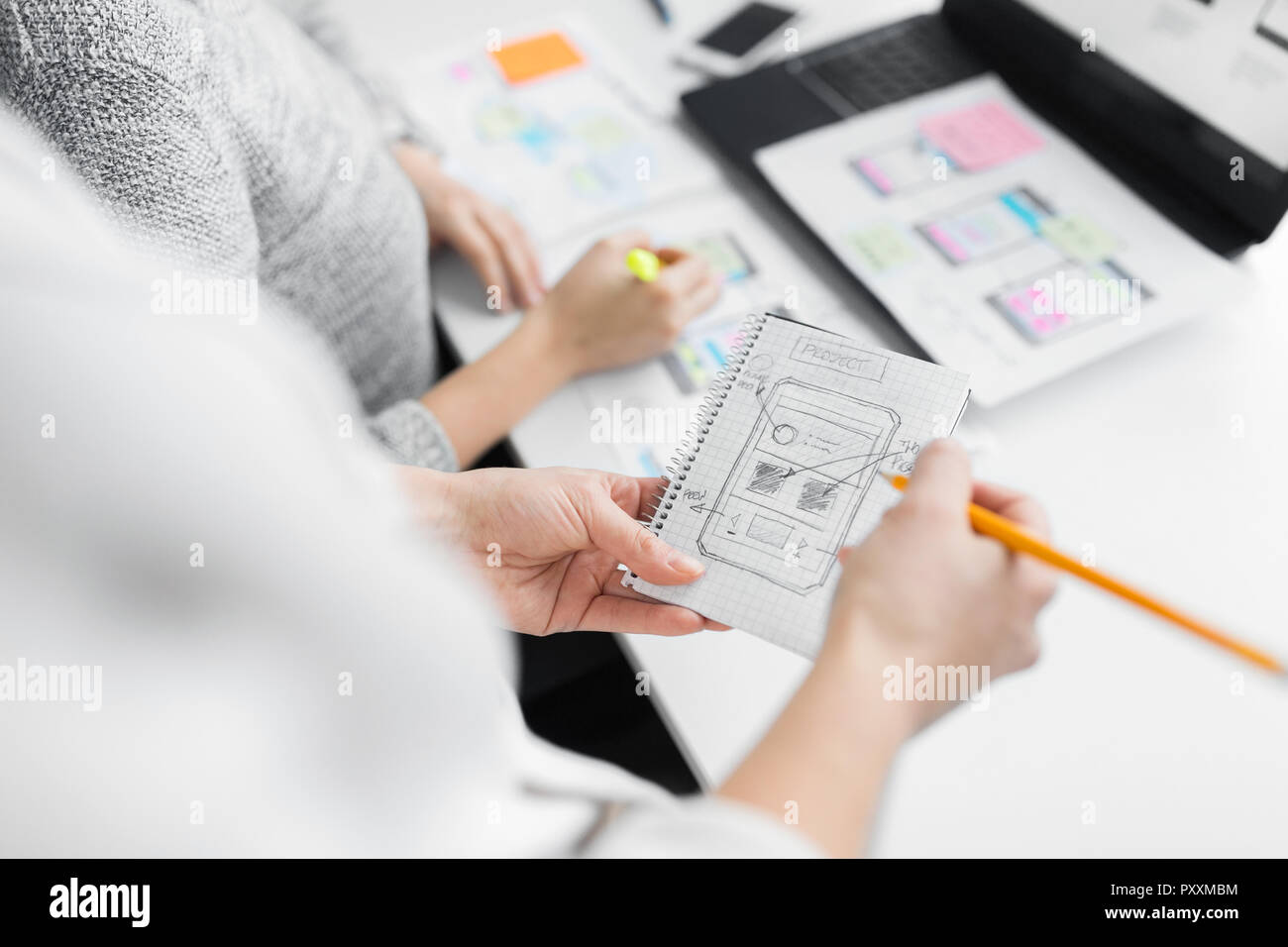 web designers working on user interface project Stock Photo - Alamy