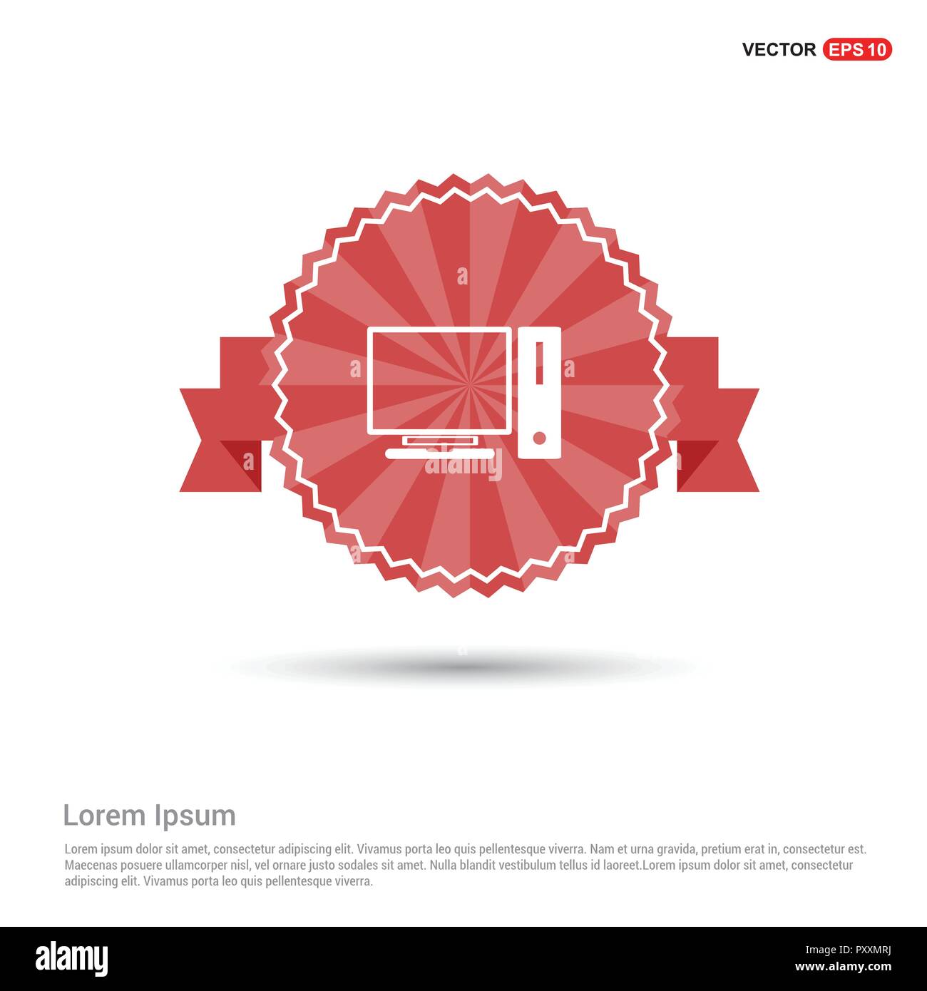 Computer Sysytem Icon Red Ribbon Banner Stock Vector Image And Art Alamy