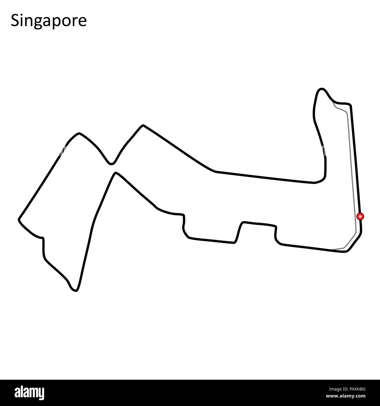 Singapore grand prix race track. circuit for motorsport and autosport ...