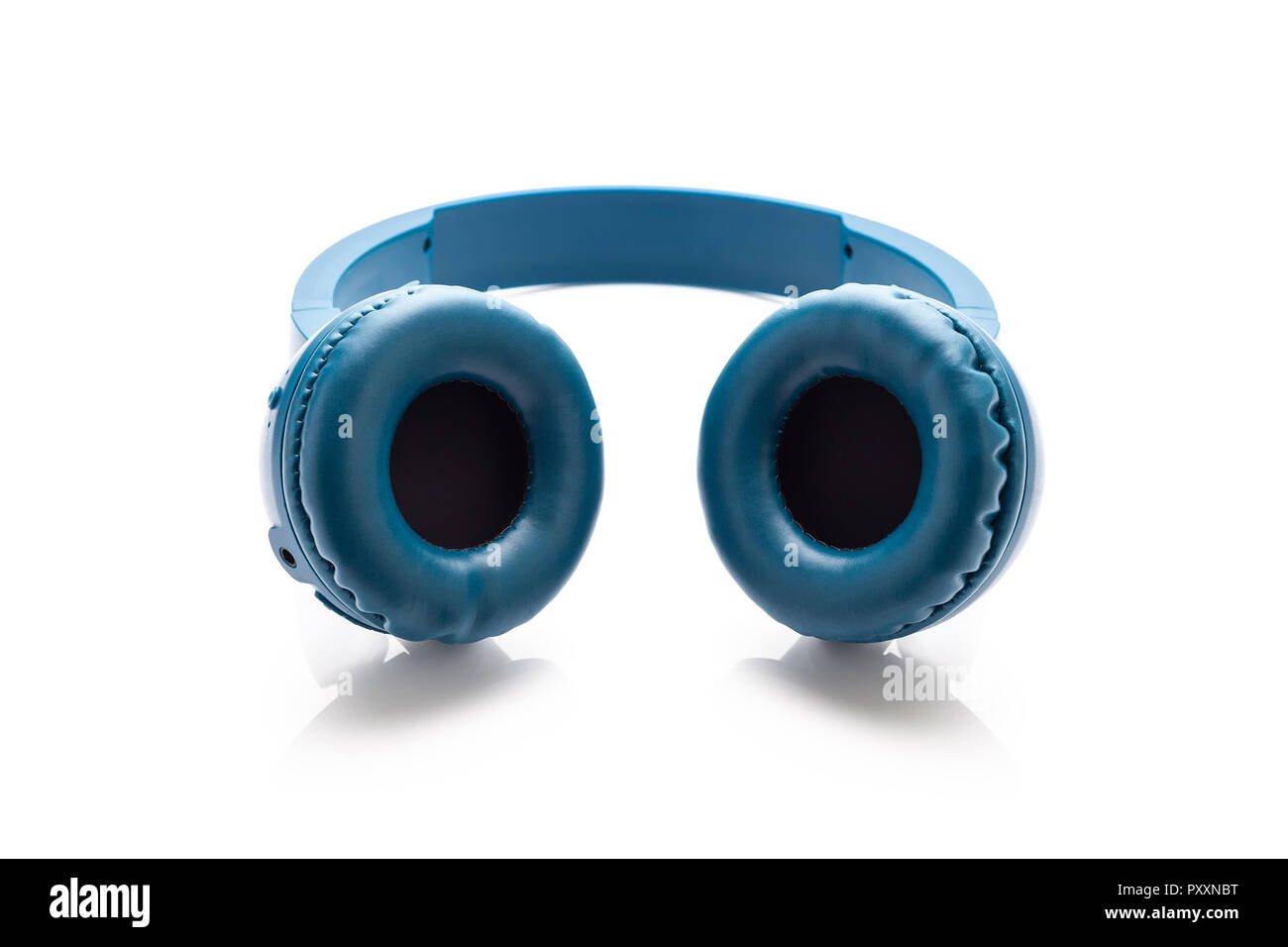 bluetooth blue headphone on white background studio packshot equipment ...