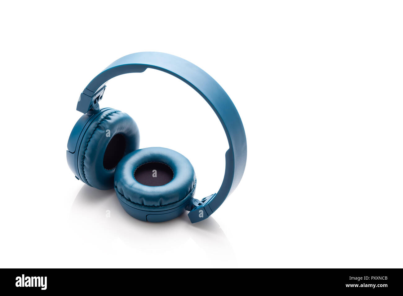 bluetooth blue headphone on white background studio packshot equipment ...