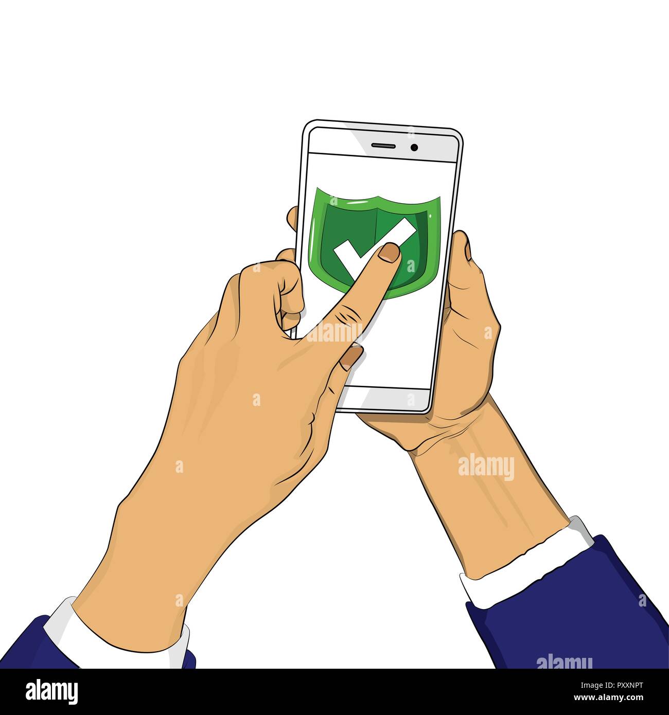Hacker cartoon smartphone Stock Vector Images - Alamy