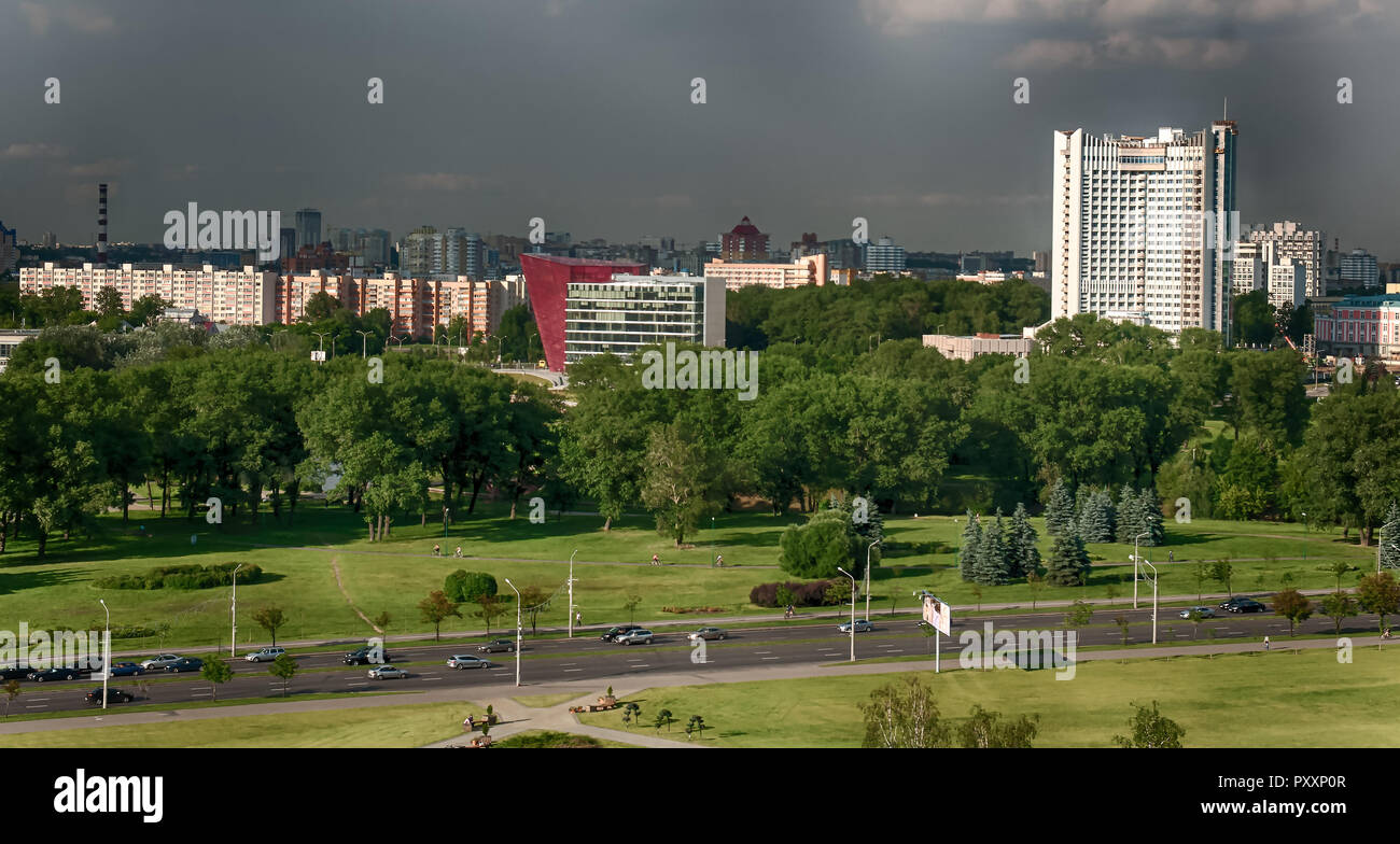 top view high-rise buildings in russia with trees Stock Photo - Alamy