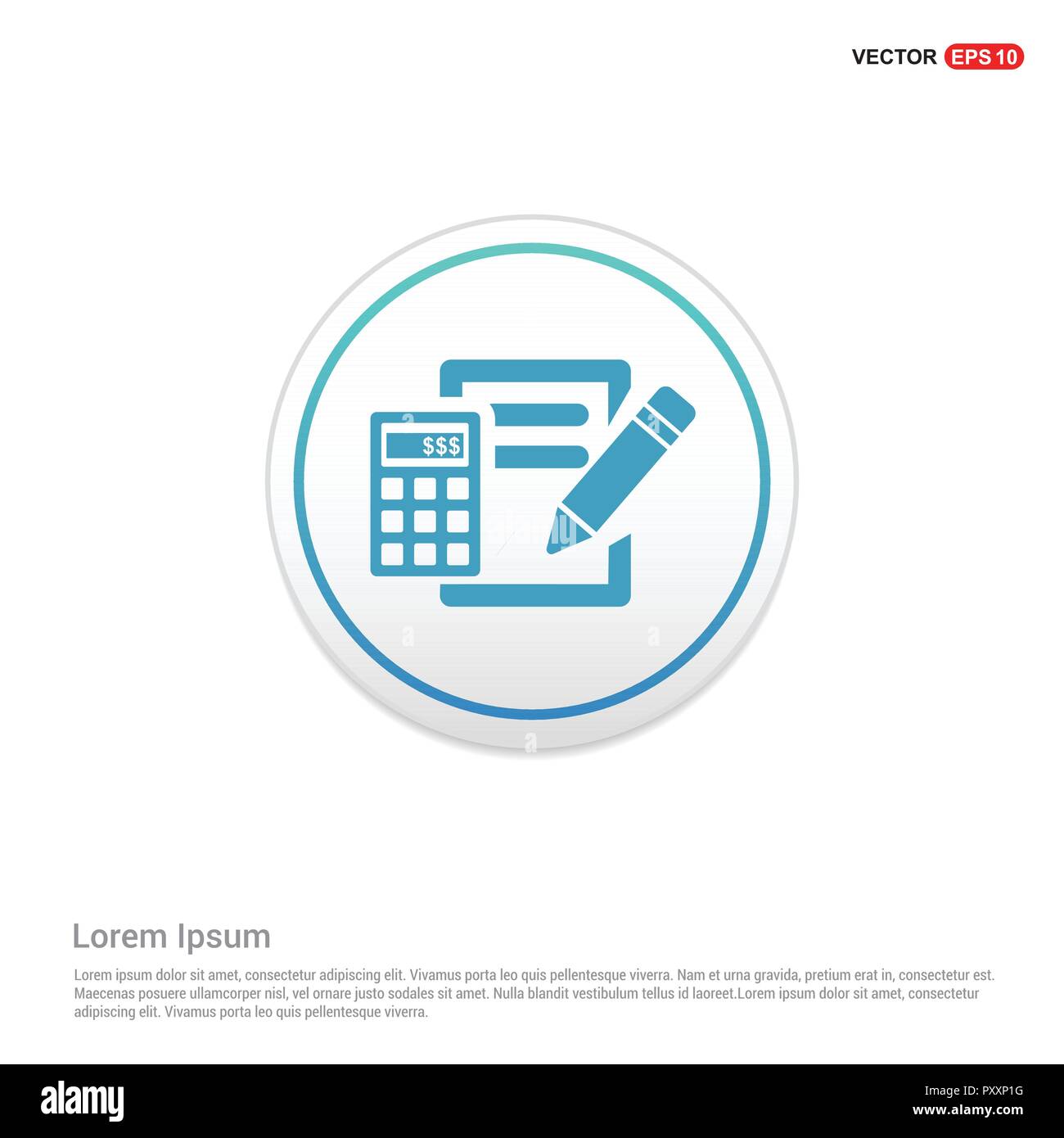 Calculation Icon - white circle button Stock Vector Image & Art - Alamy