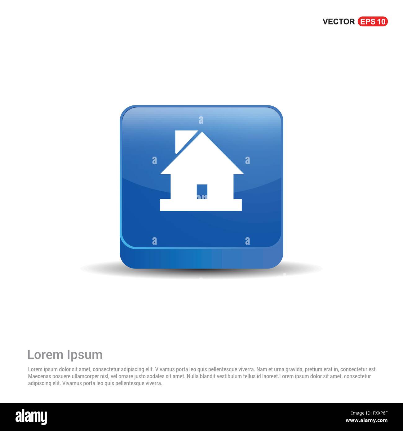 Home icon - 3d Blue Button Stock Vector Image & Art - Alamy