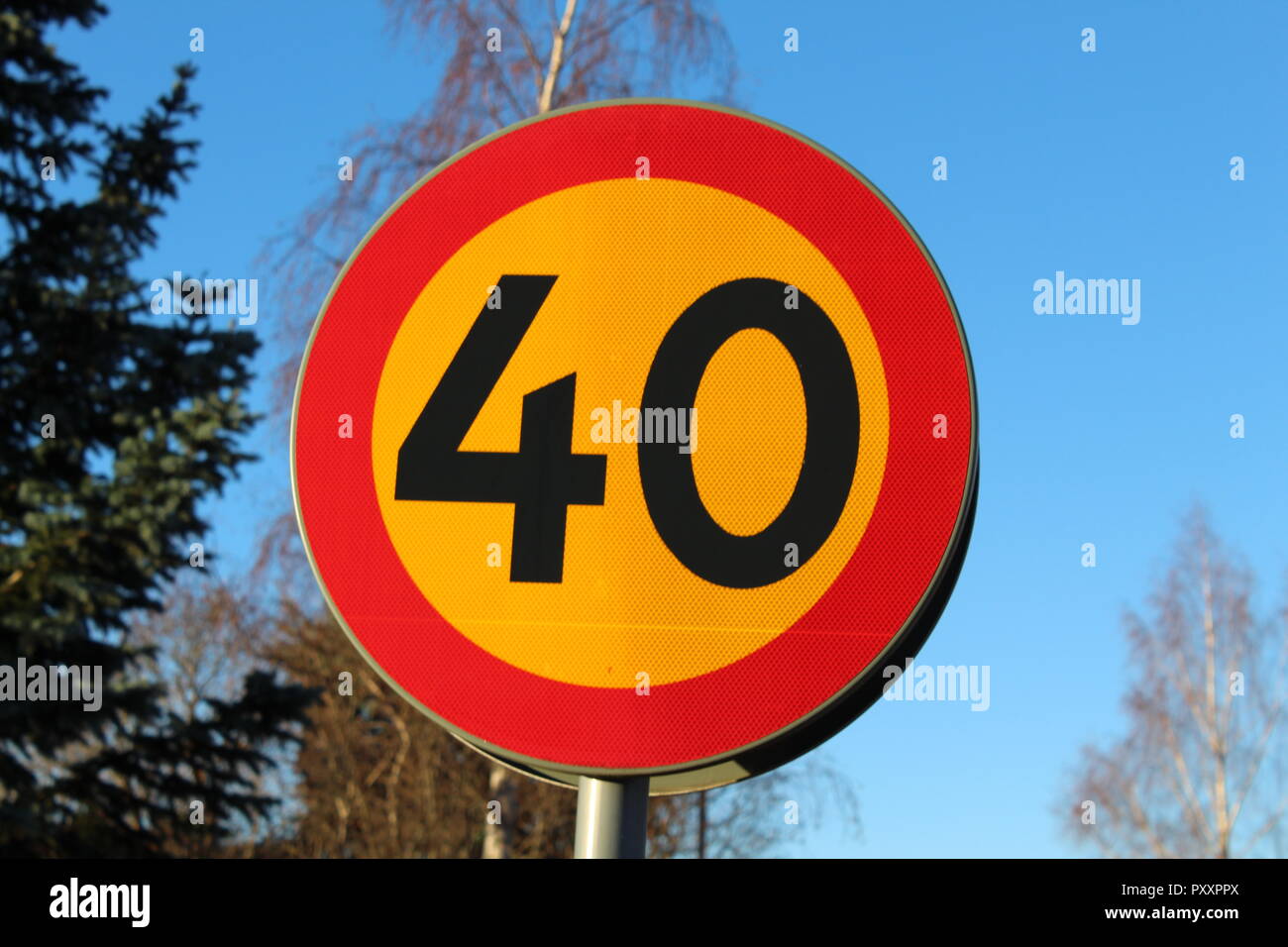 TRAFFIC SIGN IN SWEDEN Stock Photo - Alamy