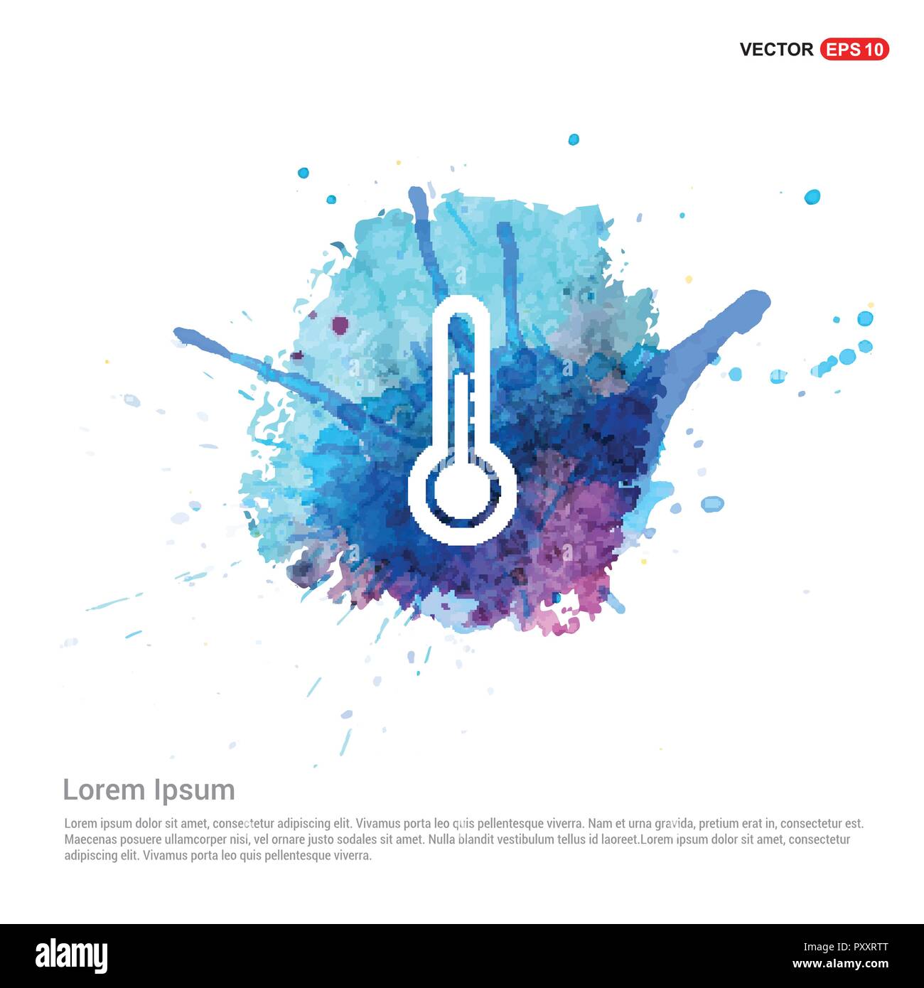 thermometer Icon - Watercolor Background Stock Vector Image & Art - Alamy