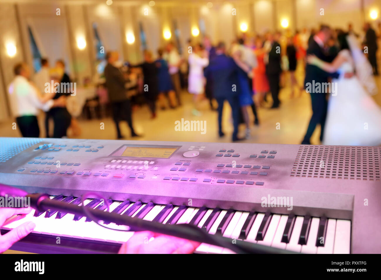 Dancing couples during party event or wedding celebration Stock Photo ...