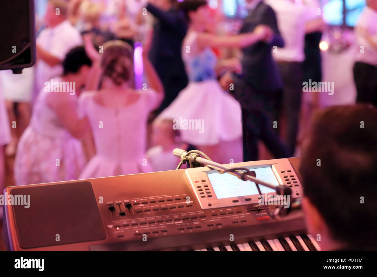 Dancing couples during party event or wedding celebration Stock Photo ...