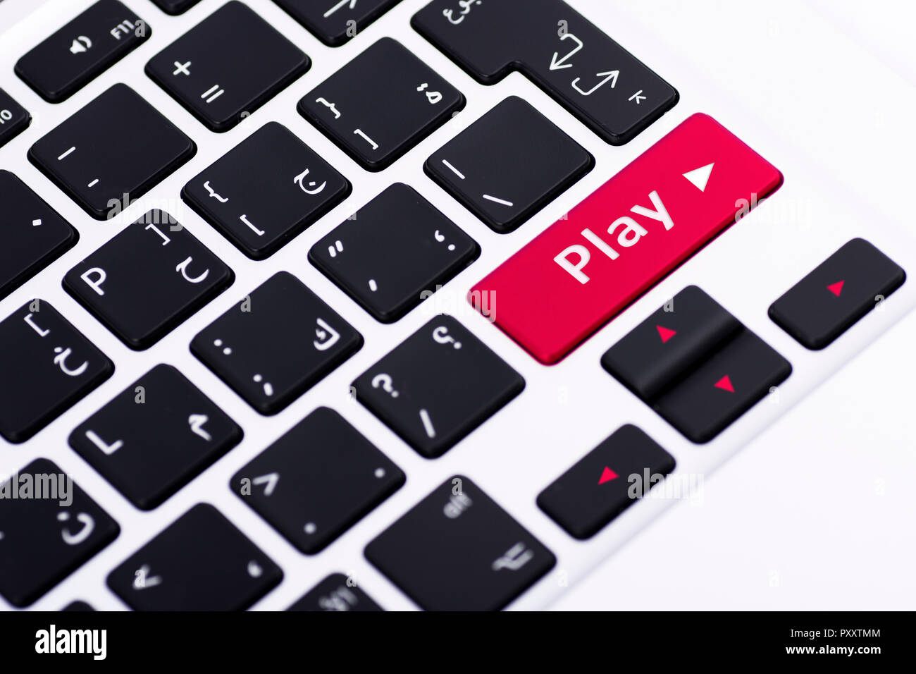 Play button close up hi-res stock photography and images - Alamy