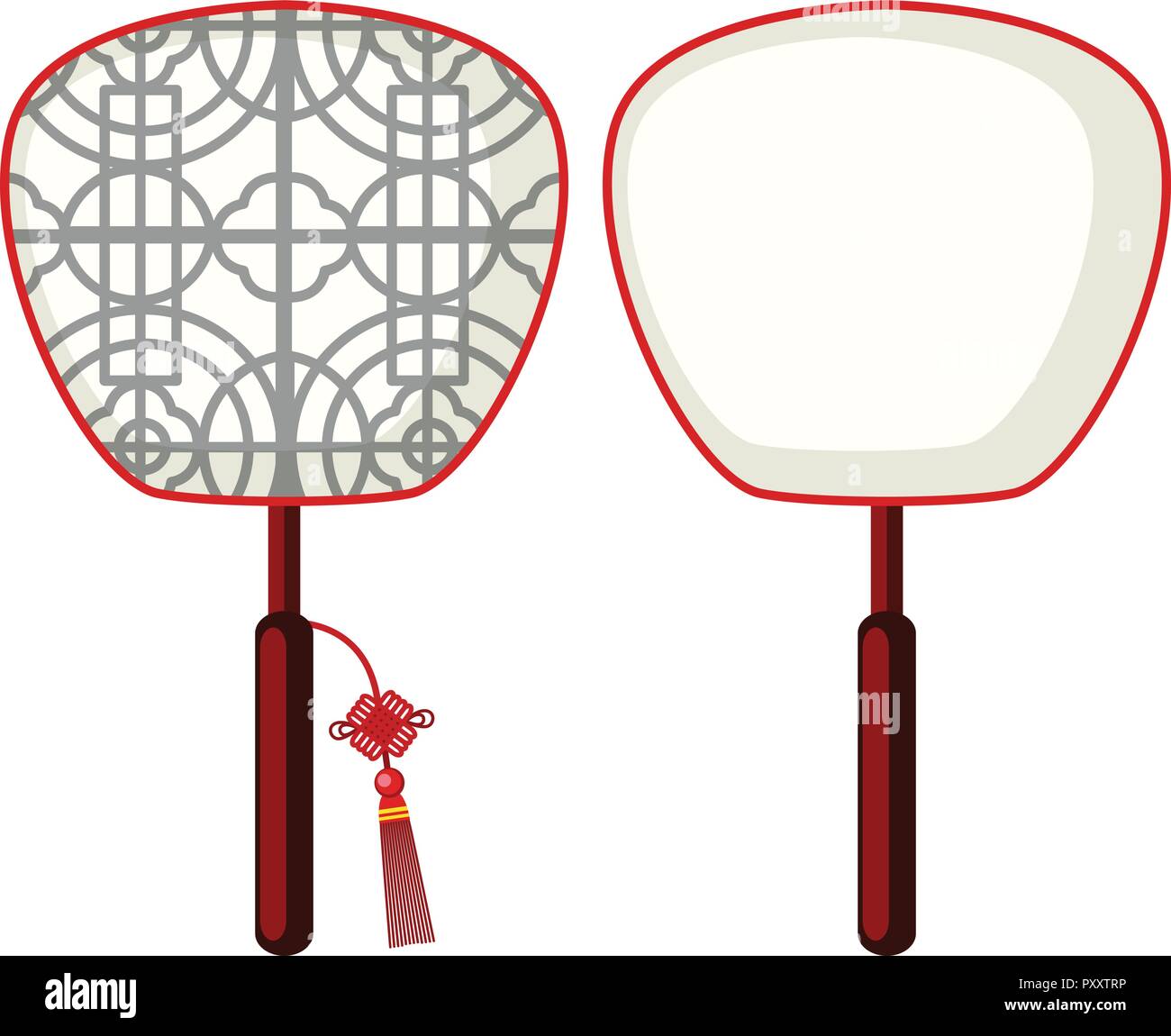 Hand Fans With And Without Pattern Illustration Stock Vector Image And Art Alamy