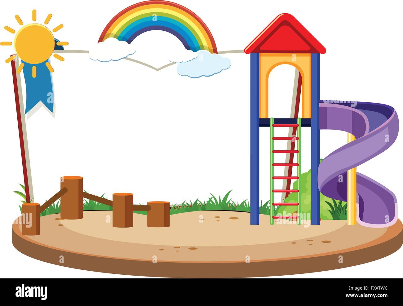 Book template with slide in the playground illustration Stock Vector ...