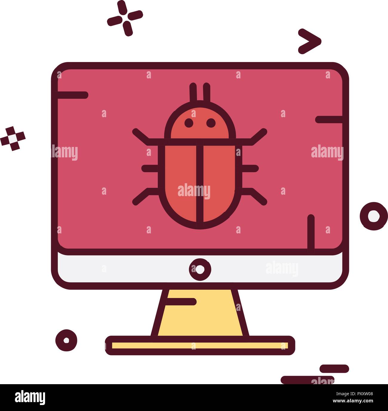 Virus detected computer sign concept alert piracy security Stock Vector ...