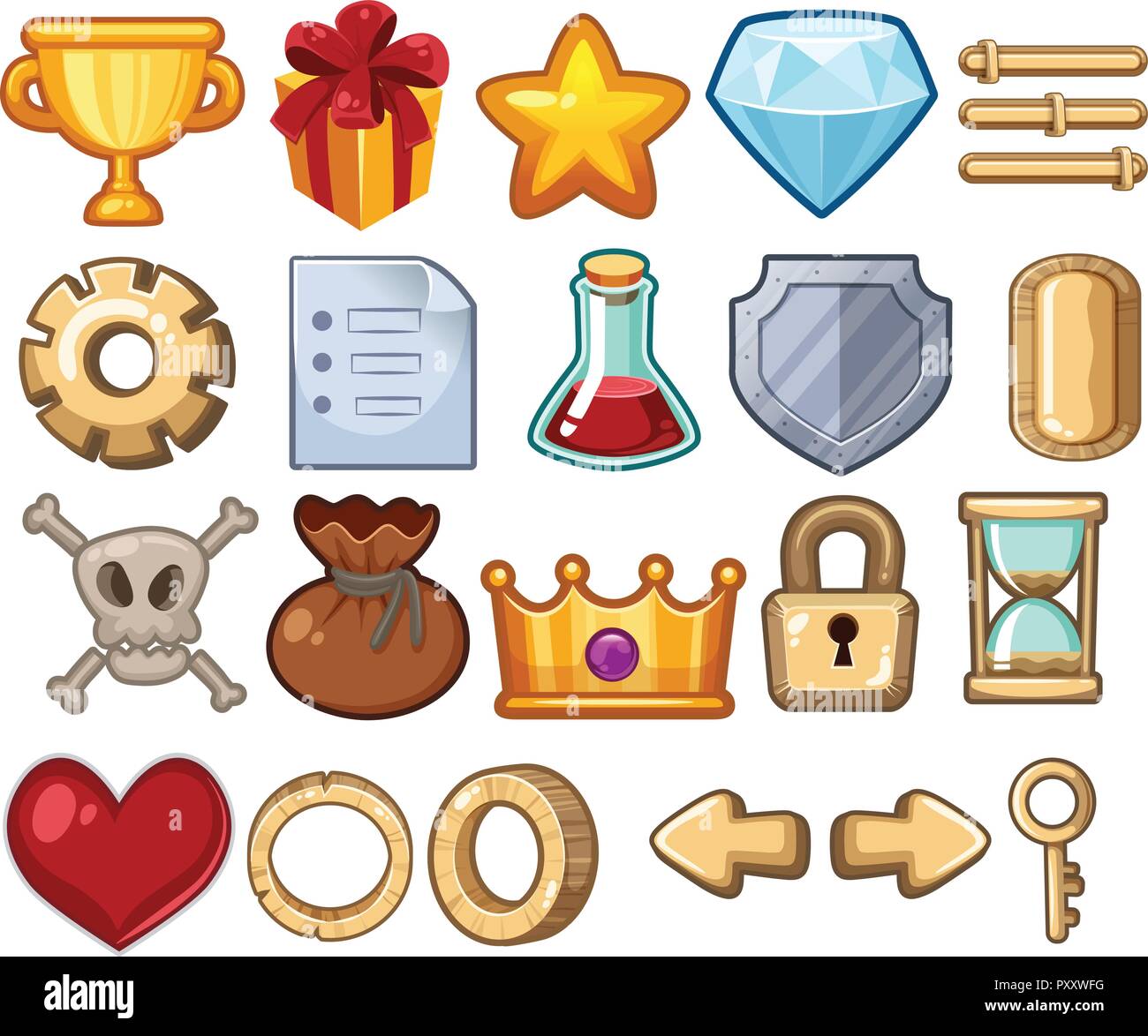 Different types of symbol used for game illustration Stock Vector Image ...
