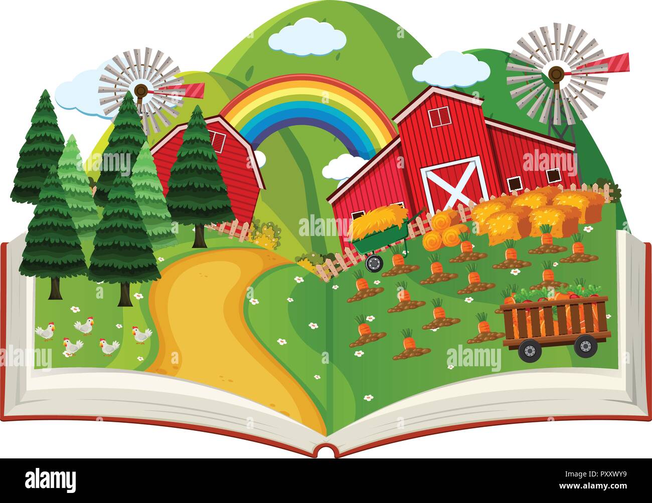 A Farming Pop Up Book illustration Stock Vector Image & Art - Alamy