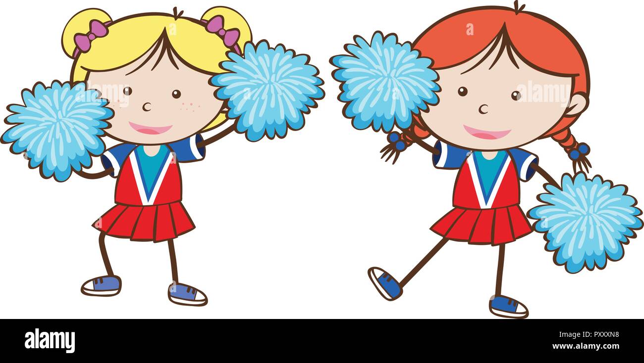 Football Cheerleader on White Background illustration Stock Vector ...