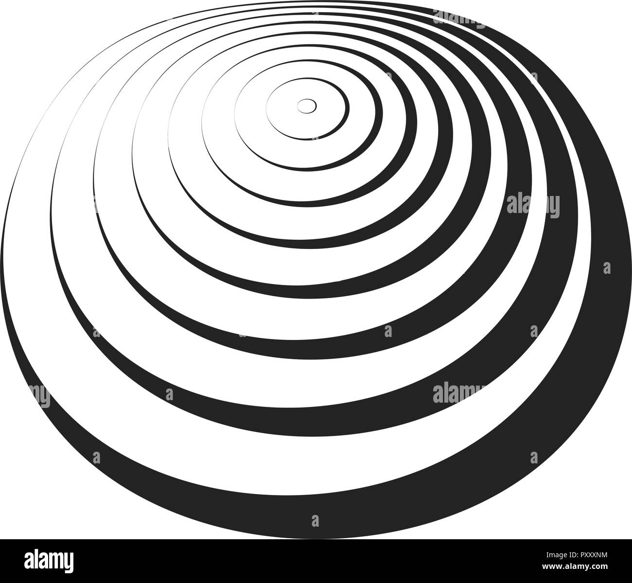 concentric black circles that makes a round shape with highlights and ...