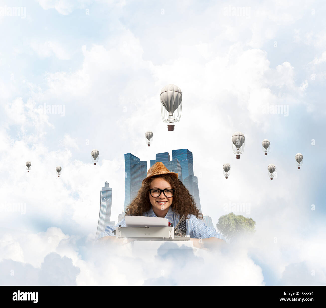Creative inspiration of young female writer Stock Photo - Alamy