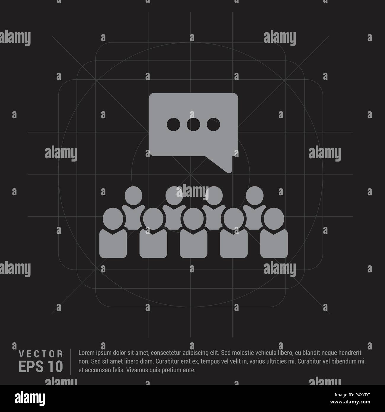 Speech bubble icon - Black Creative Background - Free vector icon Stock ...