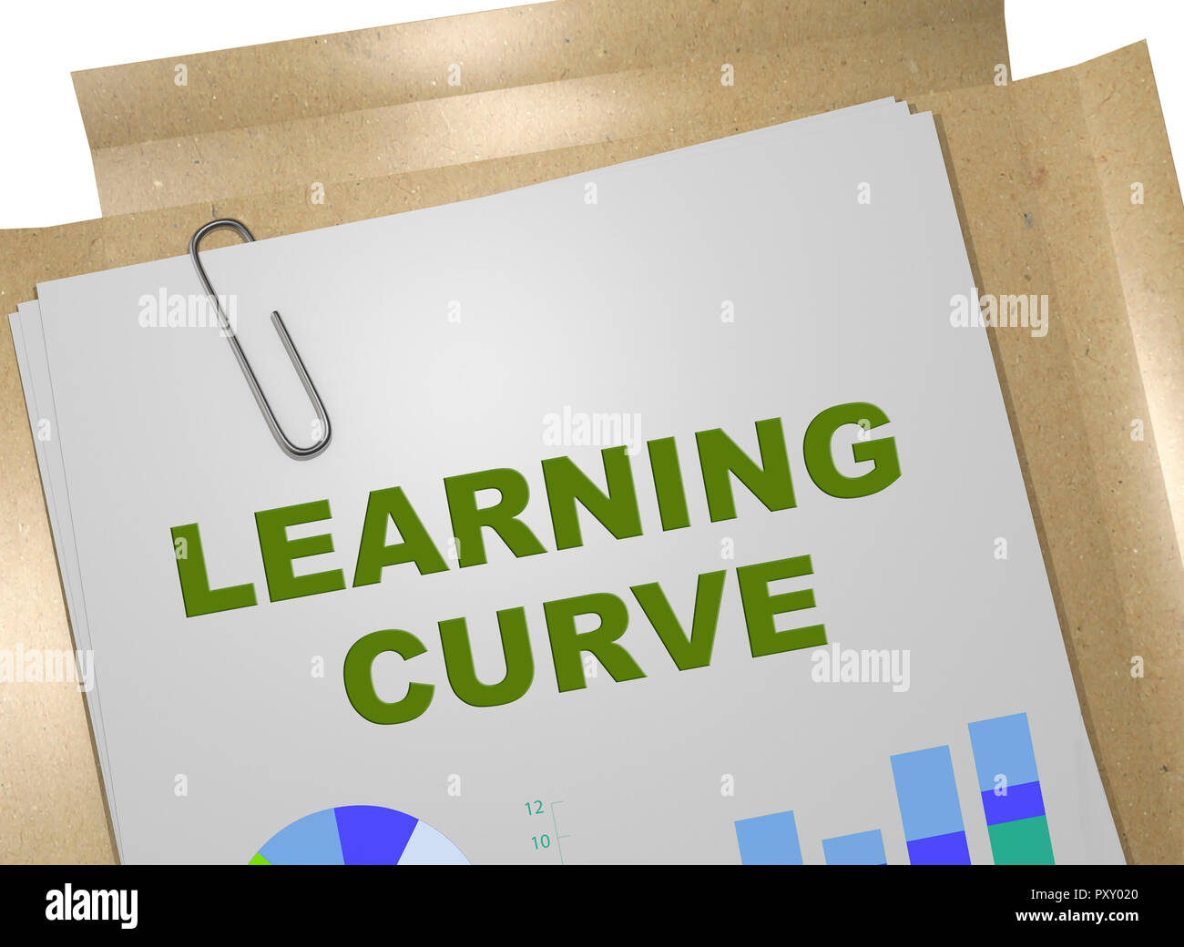 3D illustration of LEARNING CURVE title on business document Stock ...
