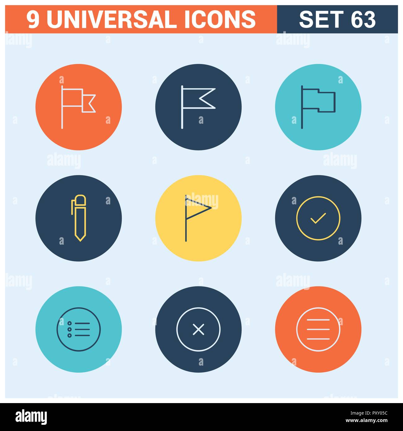 Universal icons set vector Stock Vector Image & Art - Alamy
