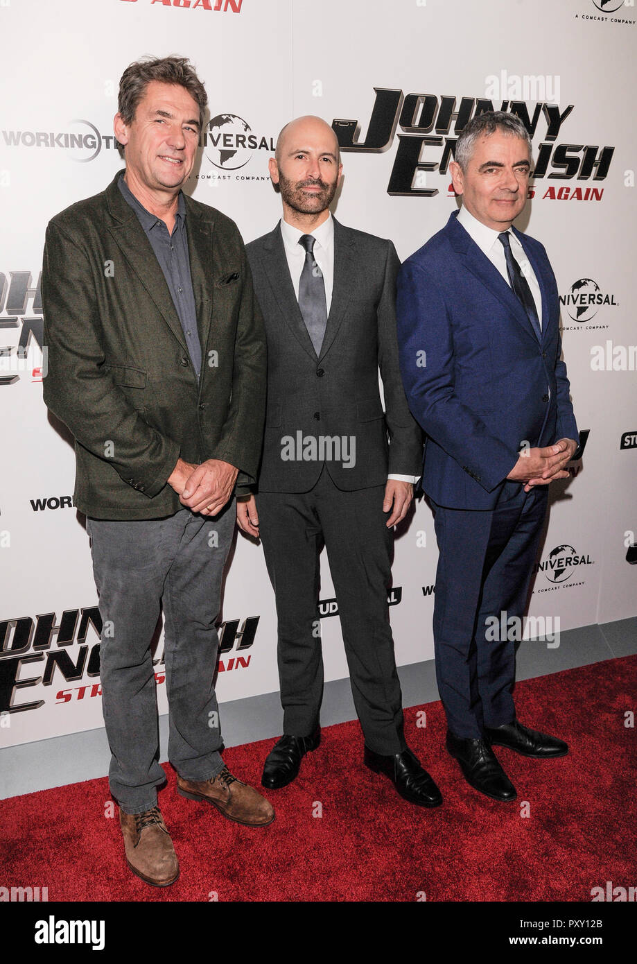 Tim Bevan, David Kerr and Rowan Atkinson attend the Johnny English ...