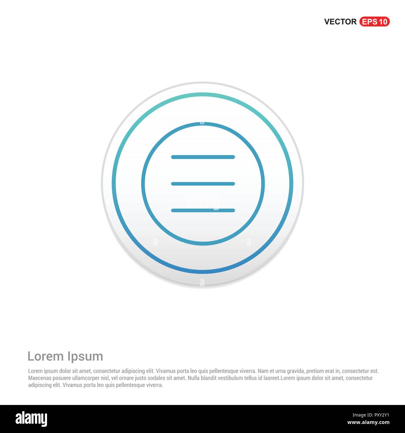 menu icon - white circle button Stock Vector Image & Art - Alamy