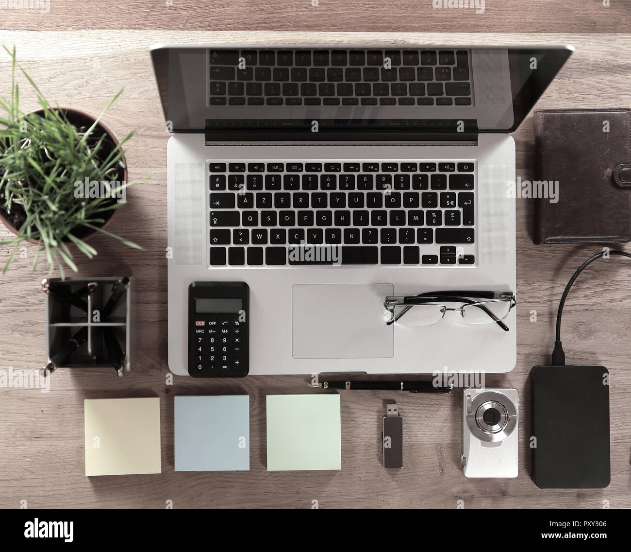 Top view business objects hi-res stock photography and images - Alamy