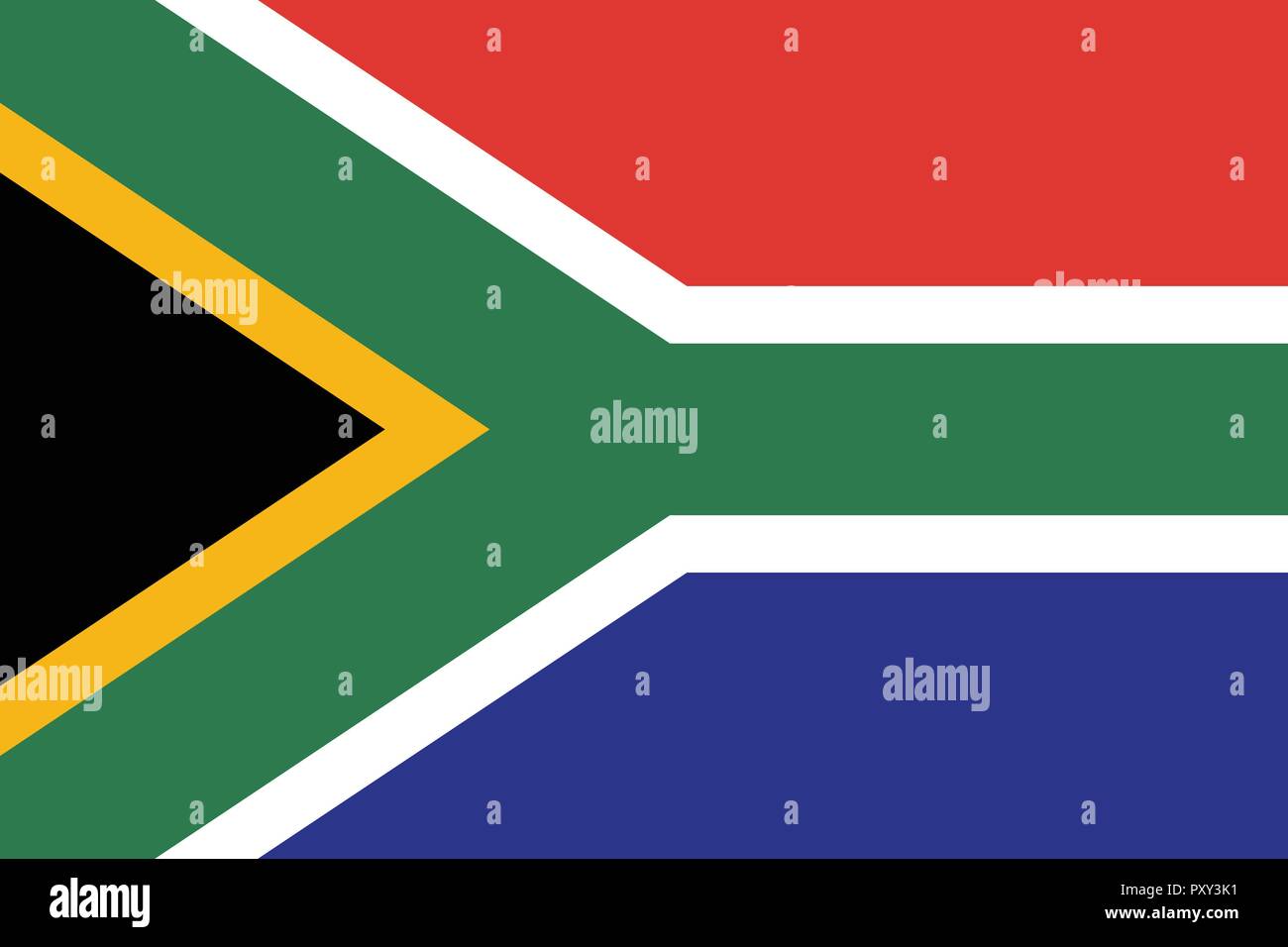Flag of South Africa in official rate and colors, vector Stock Vector ...
