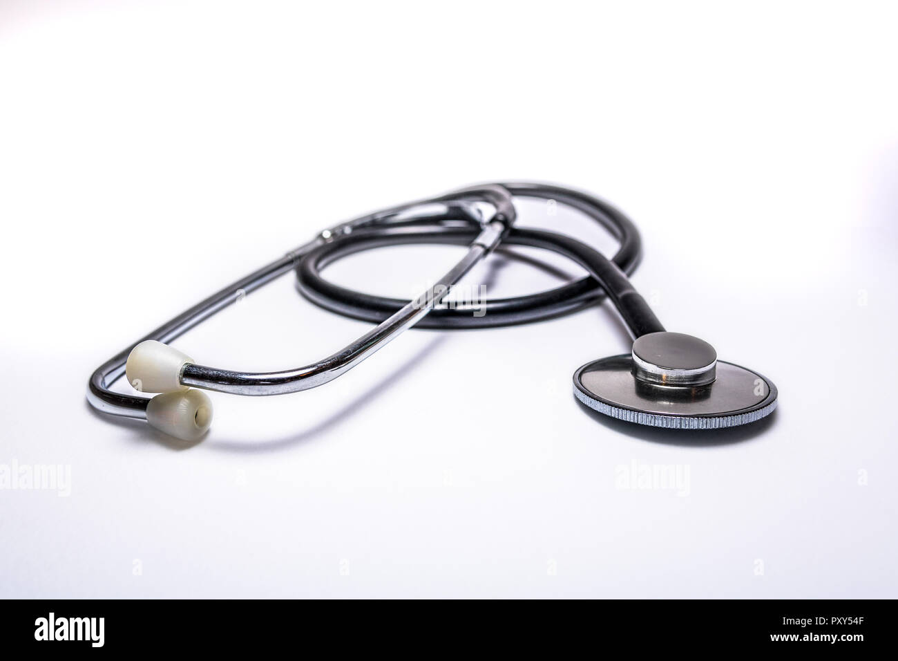 Black stethoscope, healthcare. Medical equipment Stock Photo - Alamy