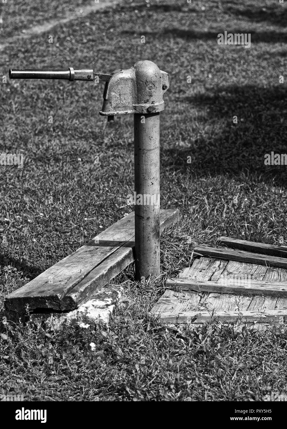 Village water column Black and White Stock Photos & Images - Alamy