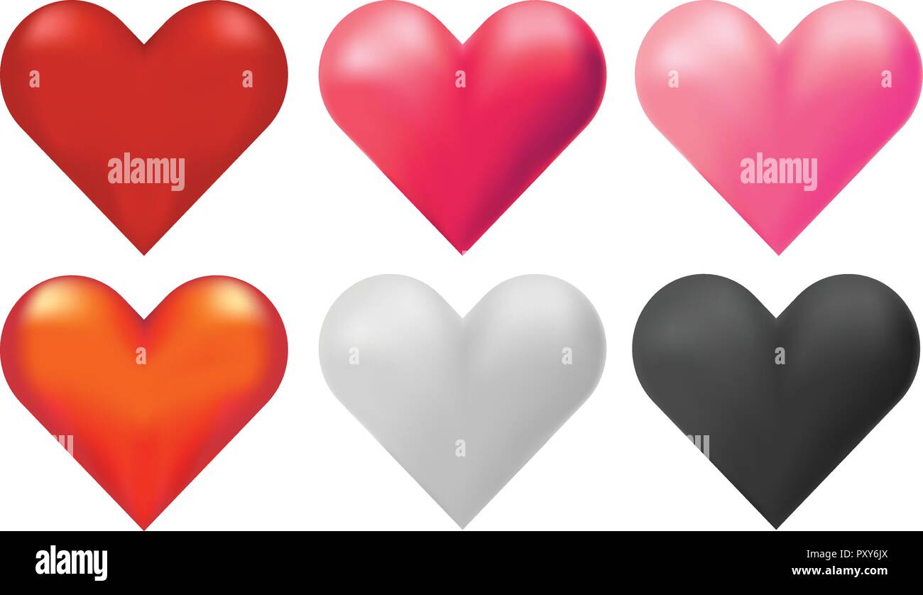 Hearts in six different colors illustration Stock Vector Image & Art ...