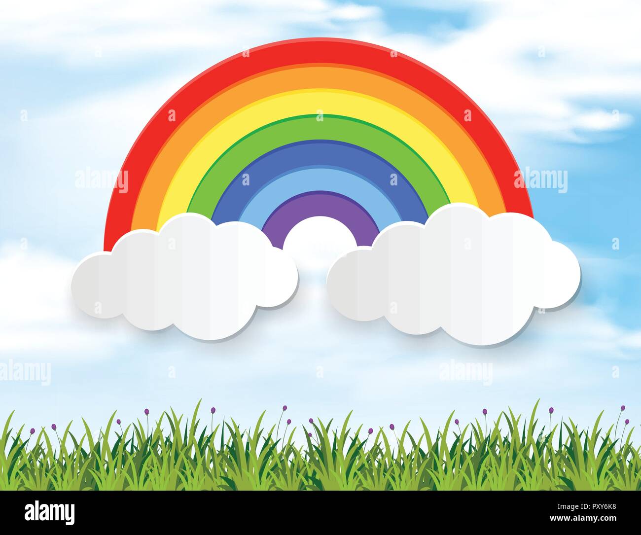 Rainbow colors in sky Stock Vector Images - Alamy