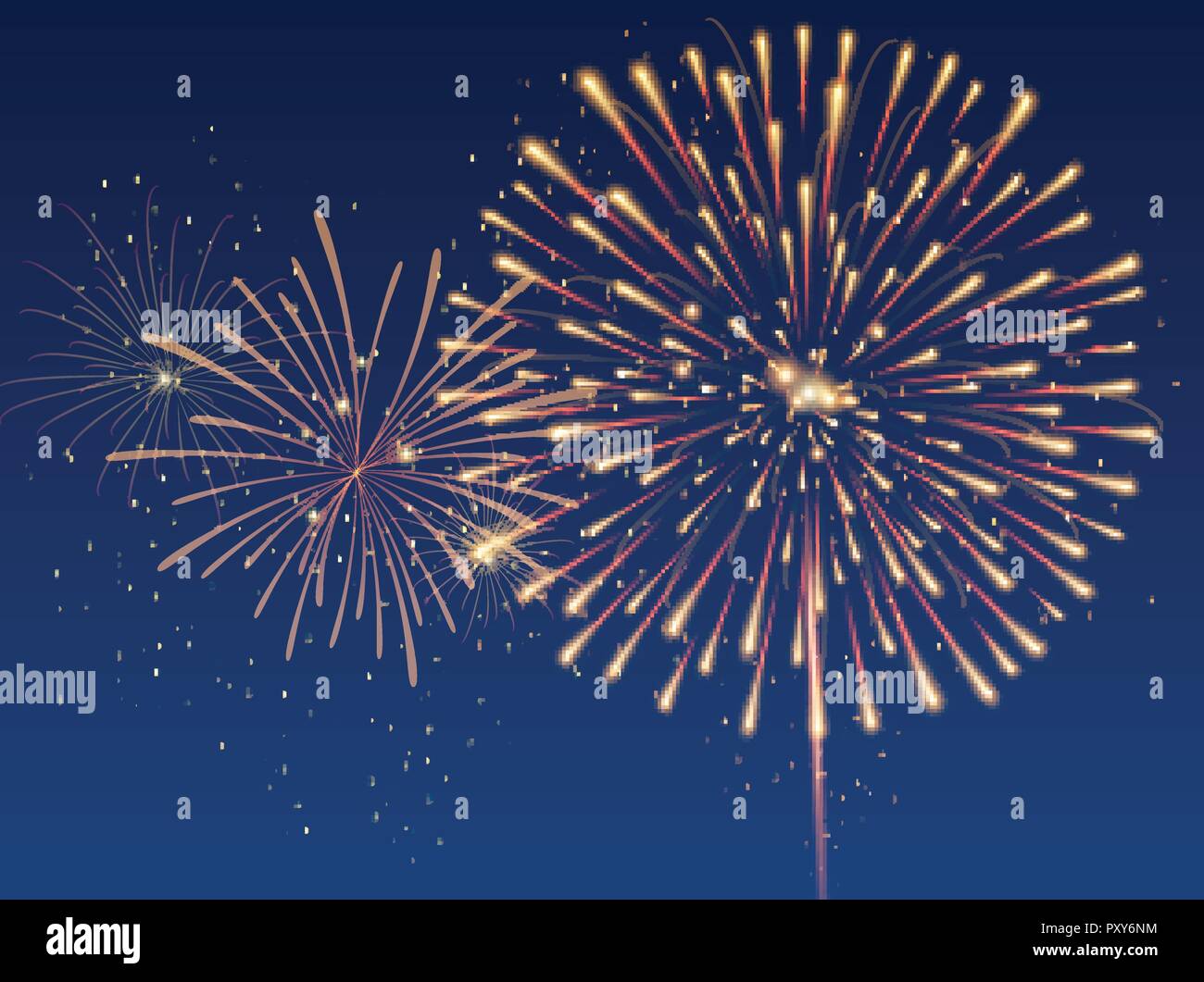 Fireworks burst in night sky Stock Vector Images - Alamy