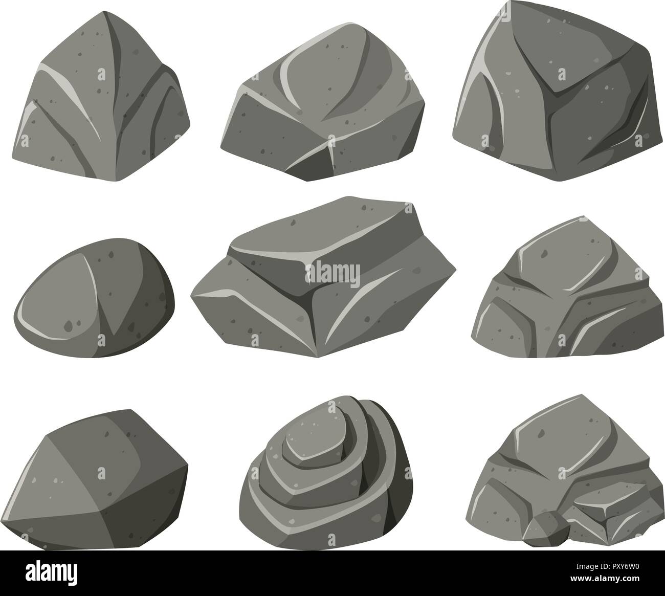 Different patterns of gray rocks illustration Stock Vector Image & Art ...