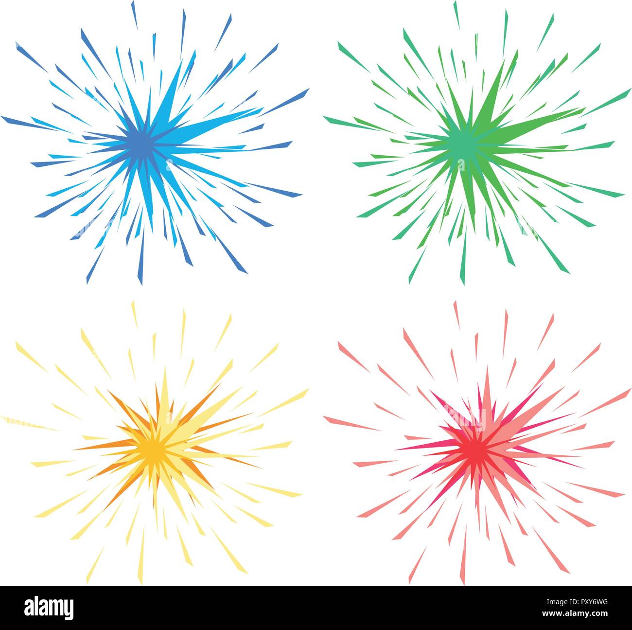 Different color splashes in four colors illustration Stock Vector Image ...