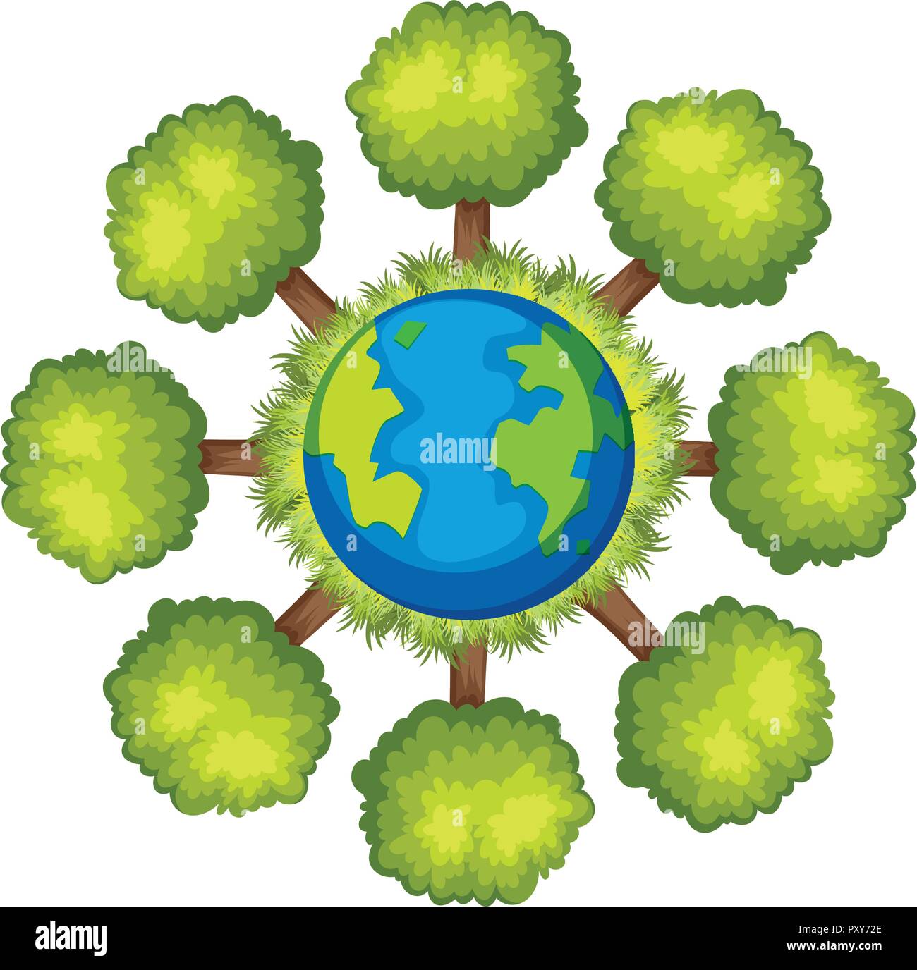 Earth with trees logo hi-res stock photography and images - Alamy