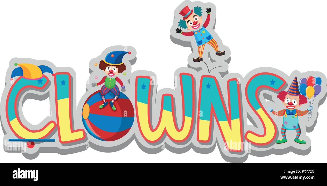 Font design for word clowns illustration Stock Vector Image & Art - Alamy