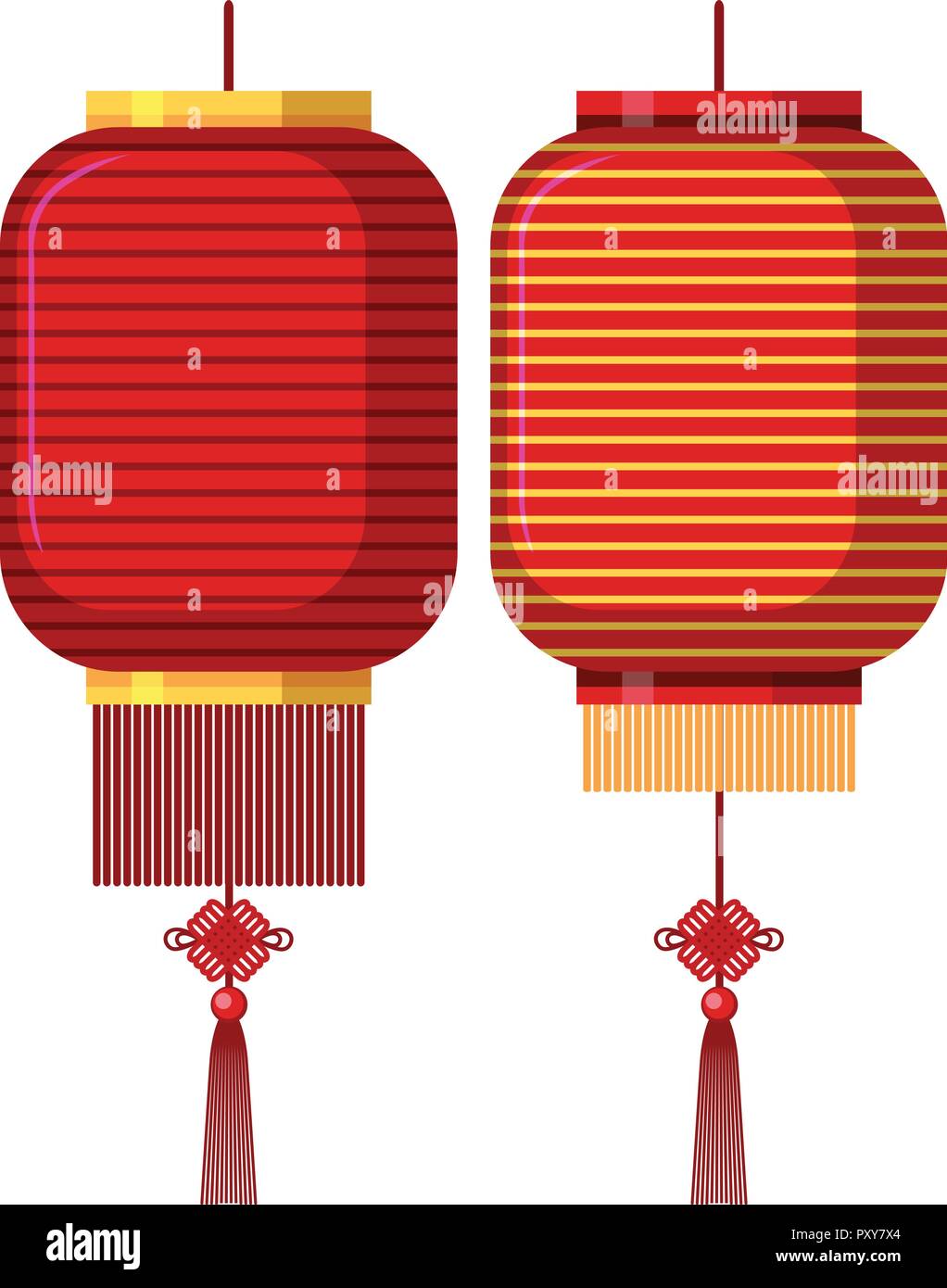 Two red lanterns in red illustration Stock Vector Image & Art - Alamy