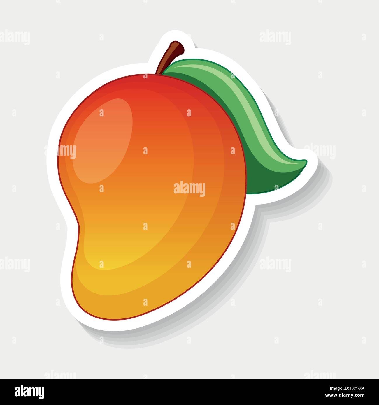 A Sticker of Red Mango illustration Stock Vector Image & Art - Alamy