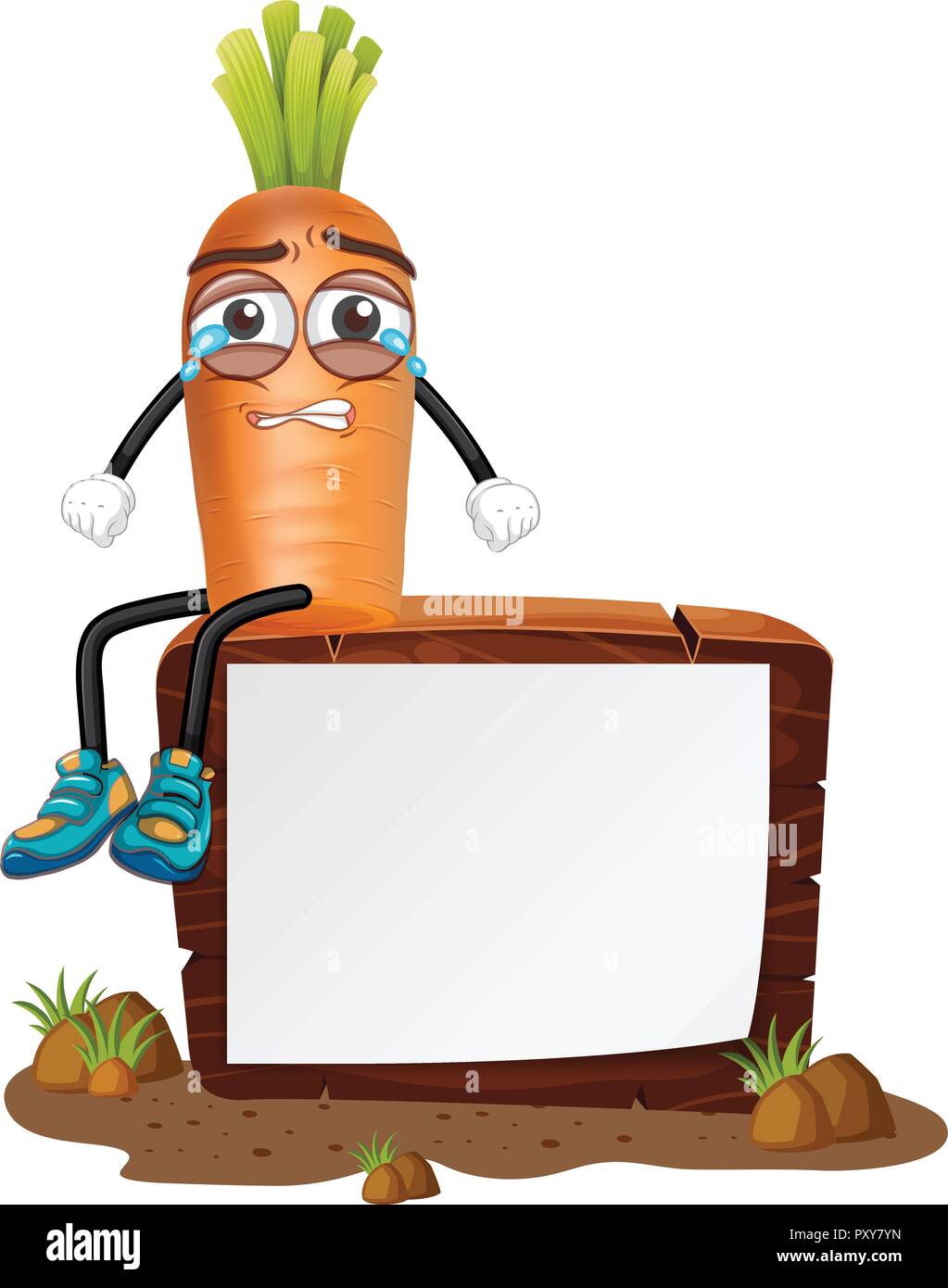 Border template with sad carrot illustration Stock Vector Image & Art ...