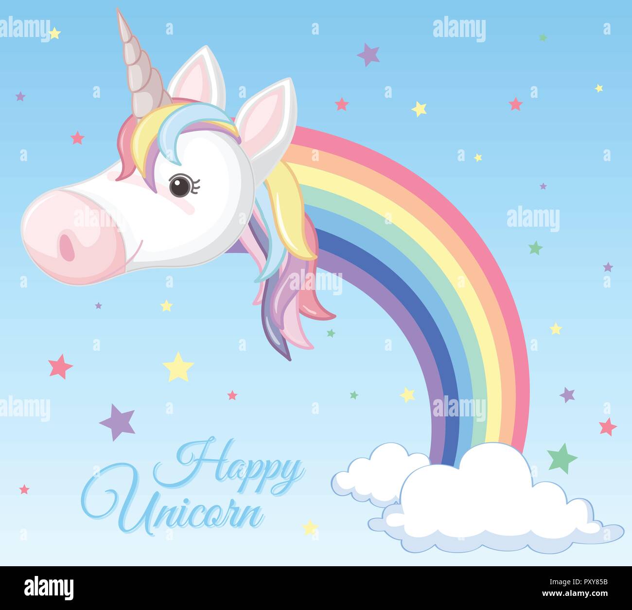 A Rainbow Unicorn and Cloud illustration Stock Vector Image & Art - Alamy