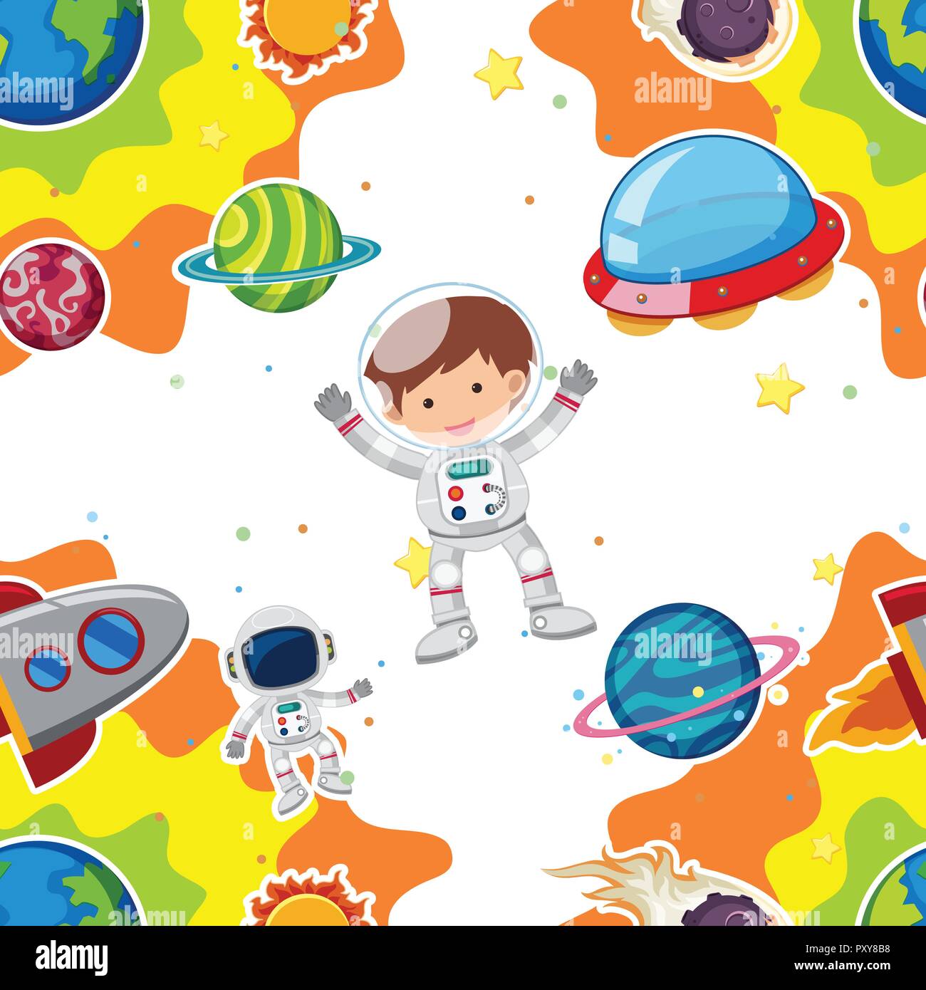 Astronaut flying in space illustration Stock Vector Image & Art - Alamy