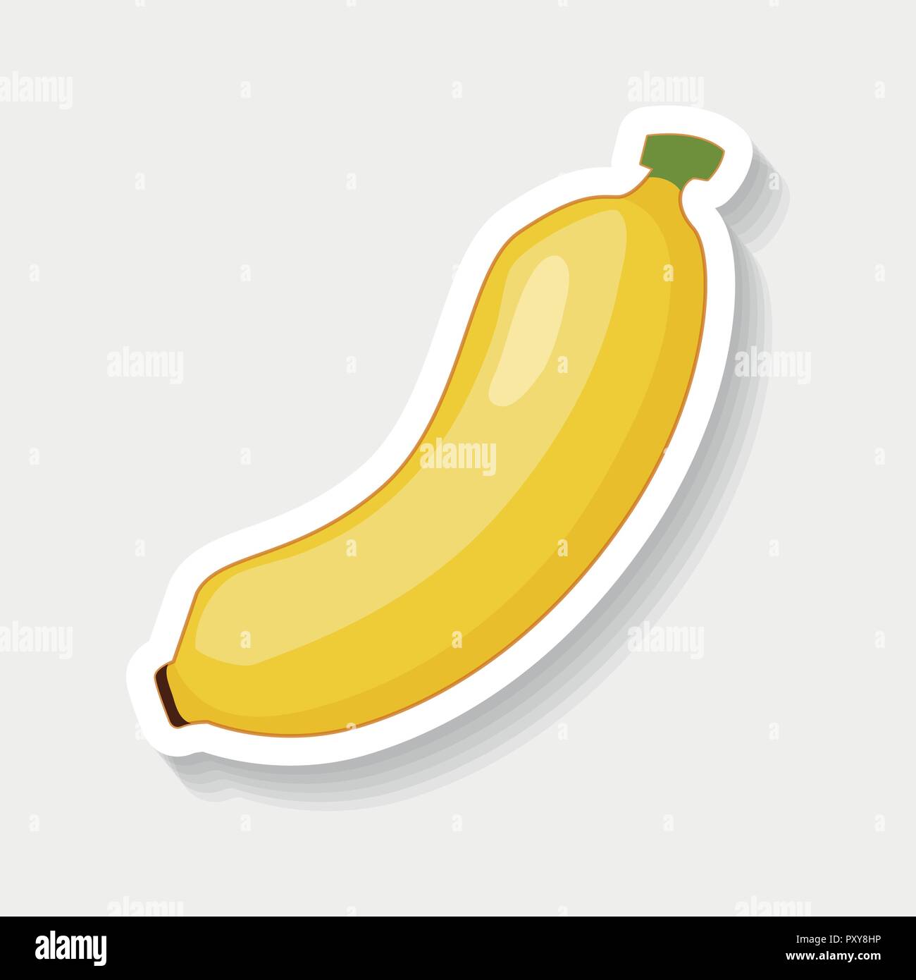 Sticker template of fresh banana illustration Stock Vector Image & Art ...