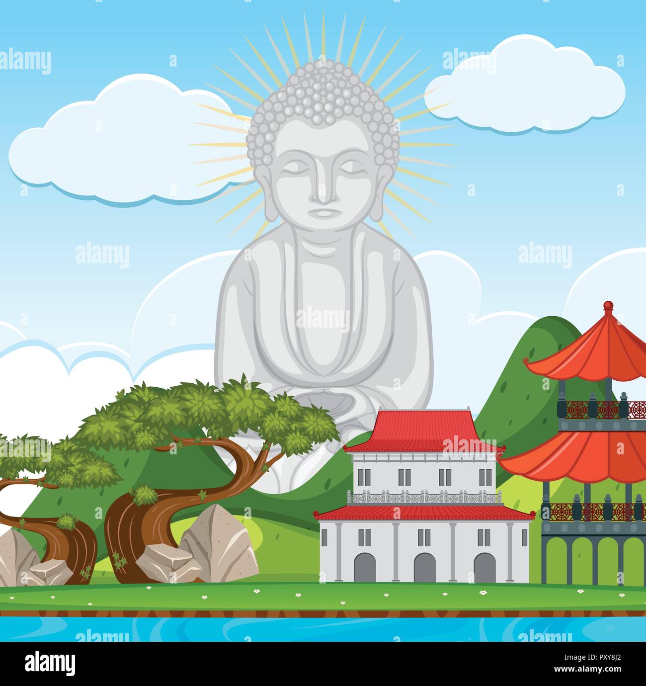 Garden statue, illustration Stock Vector Images - Alamy