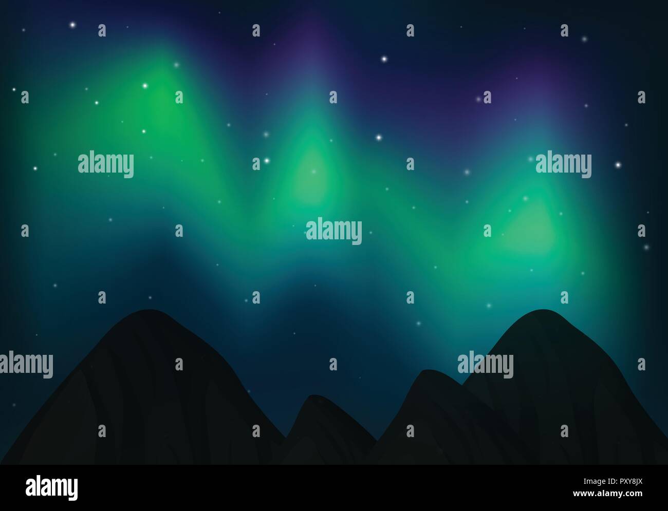 Northern lights aurora boreal Stock Vector Images - Alamy