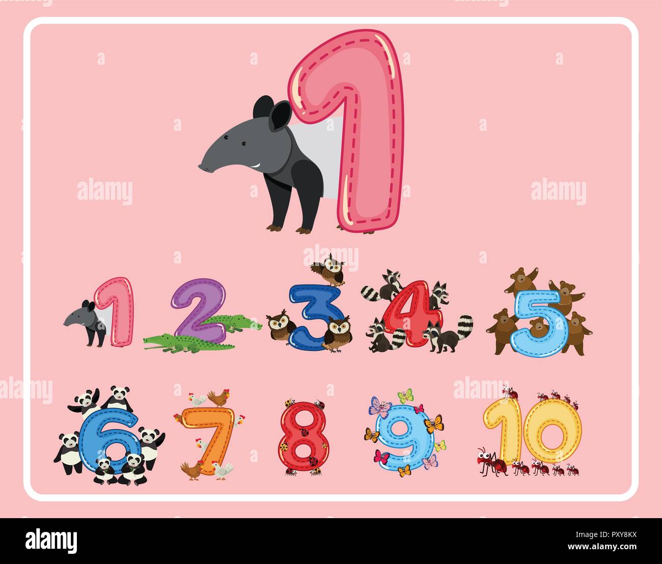 Number of animals Stock Vector Images - Alamy