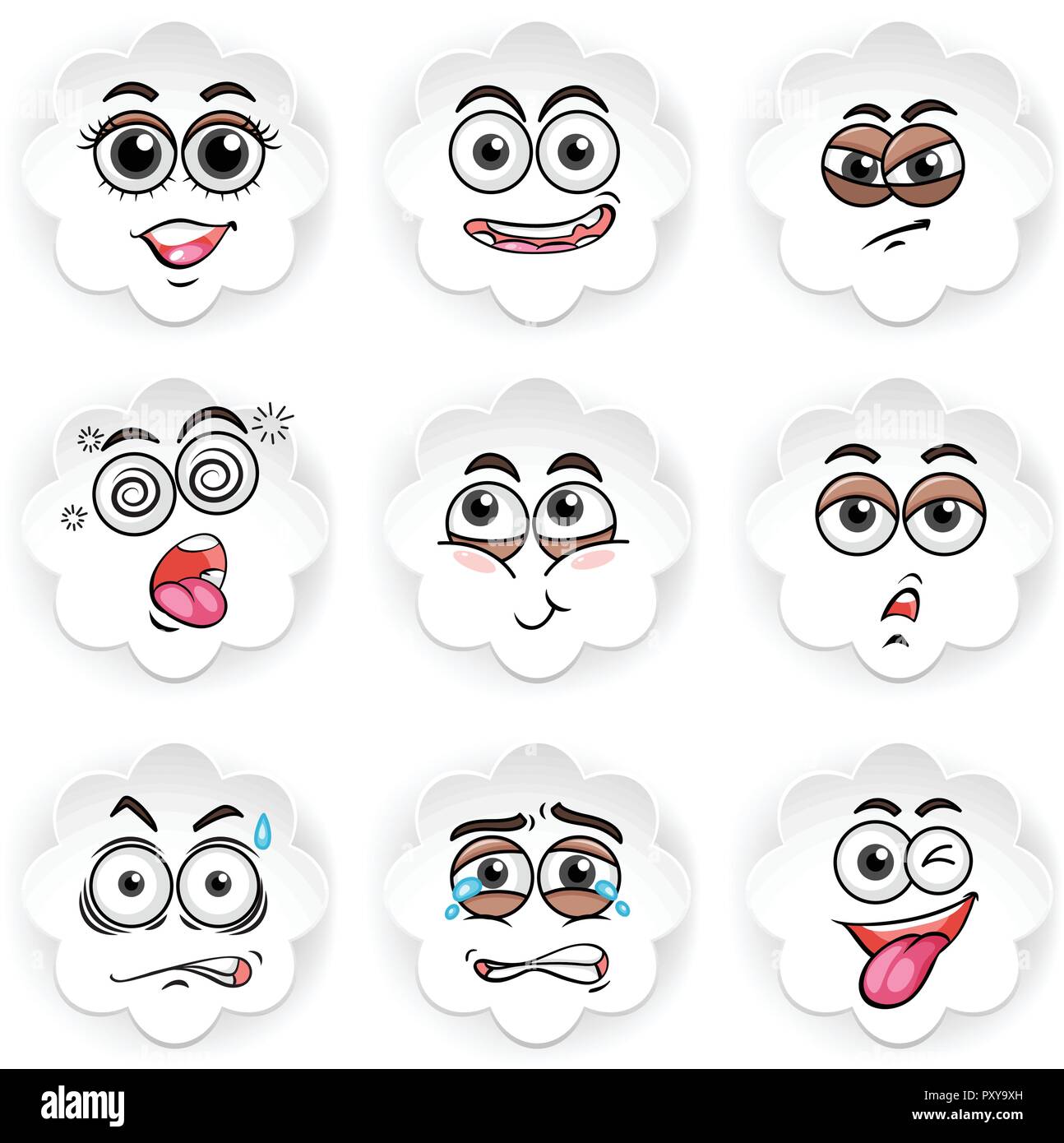 Sad face flower Stock Vector Images - Alamy