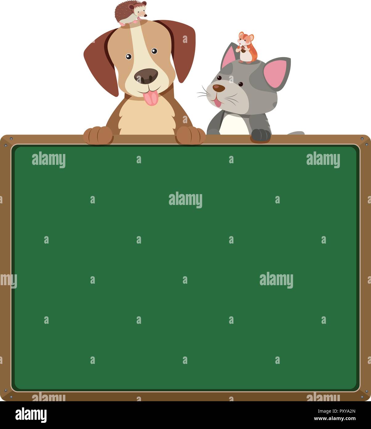 Border template with cute pets illustration Stock Vector Image & Art ...