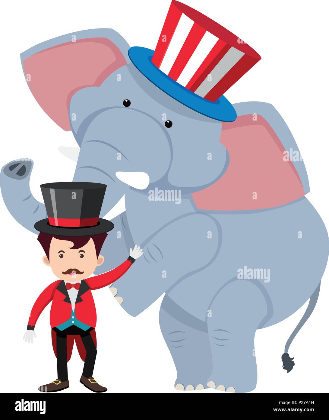 Circus trainer and wild elephant illustration Stock Vector Image & Art ...